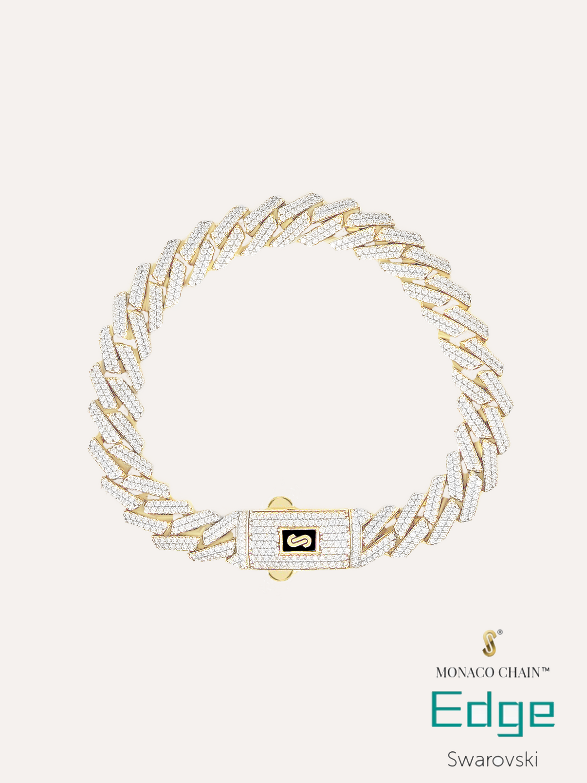PULSERA MONACO CHAIN™ EDGE SWAROVSKI ORO 10K – PUNTO JOYERIA