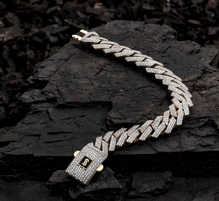PULSERA MONACO CHAIN™ EDGE SWAROVSKI ORO 10K – PUNTO JOYERIA